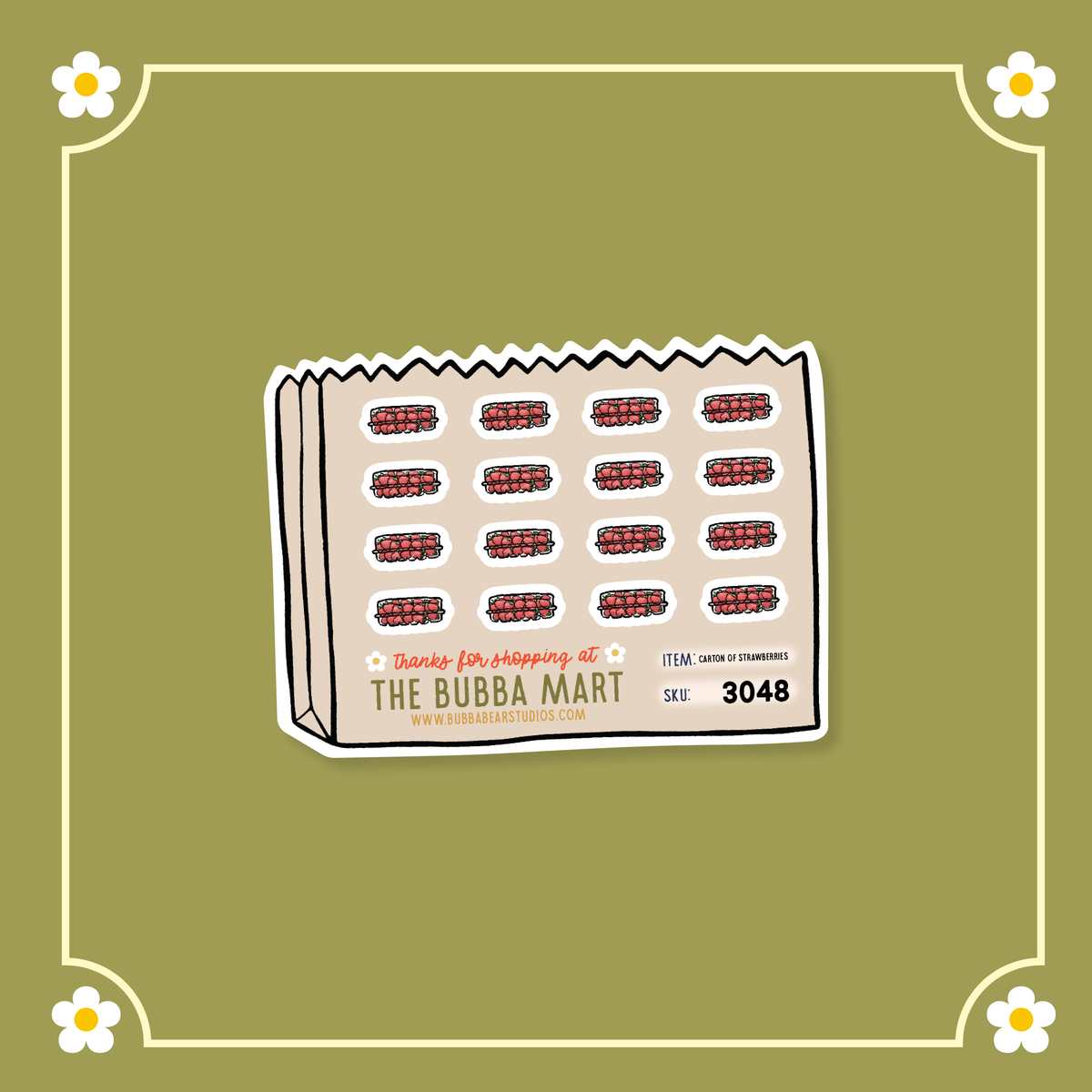 Carton of Strawberries – Bubba Bear Studios