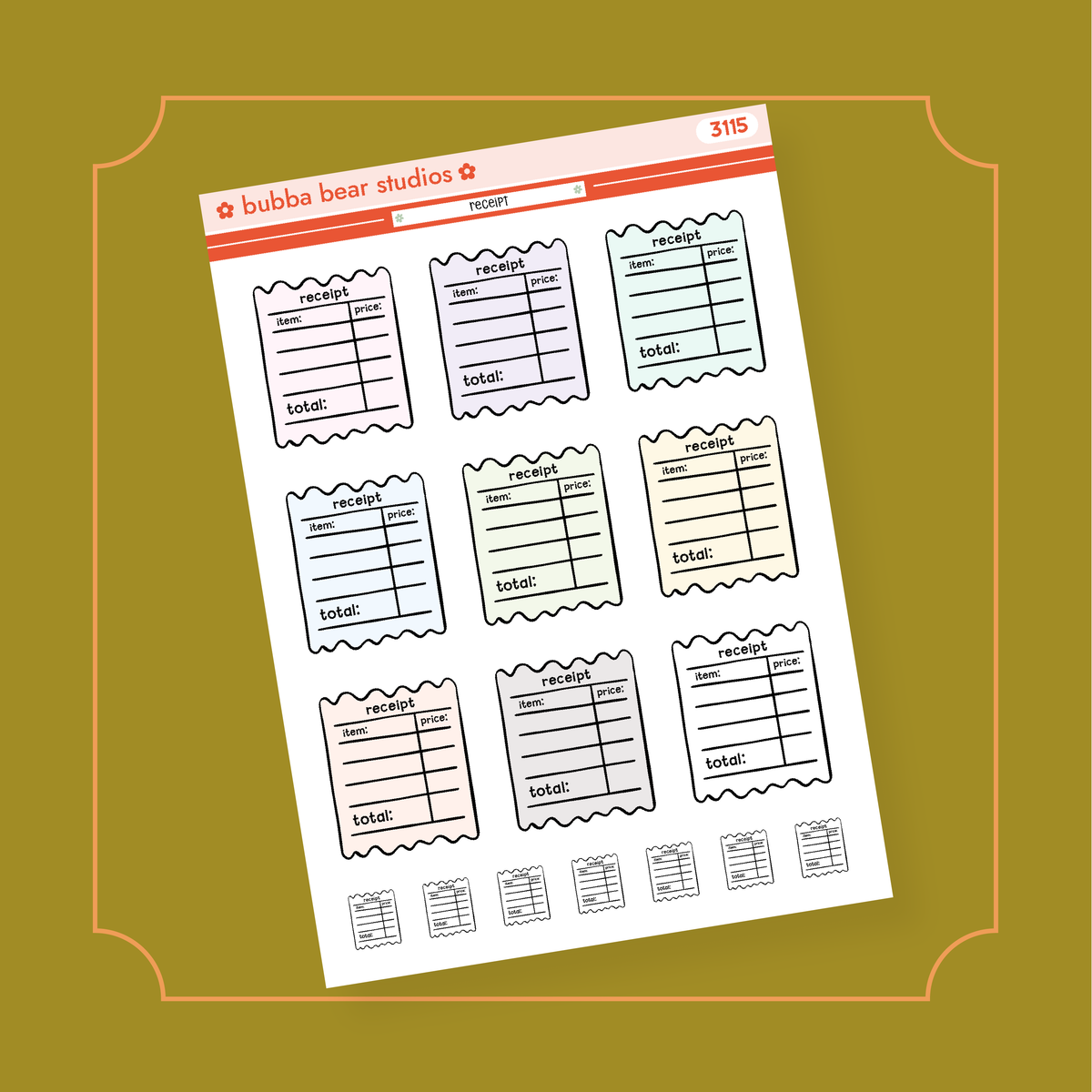 Receipt – Bubba Bear Studios