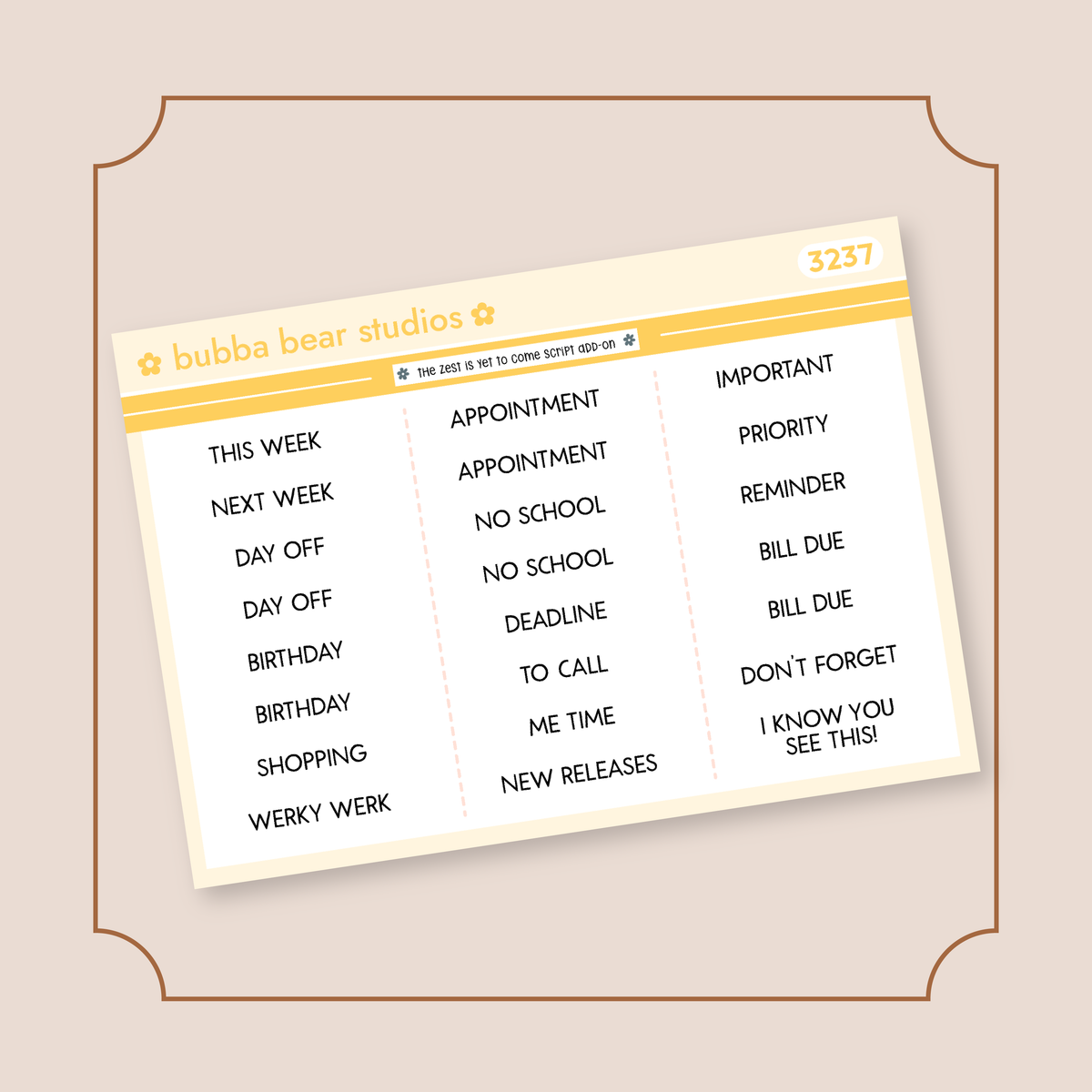 The Zest Is Yet To Come Script Add-On – Bubba Bear Studios