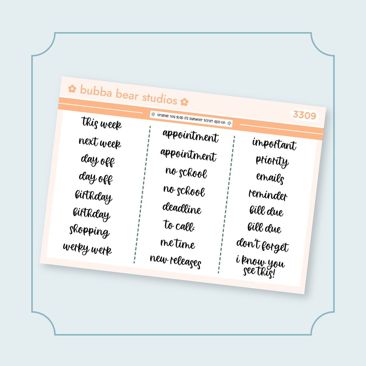 Orange You Glad Its Summer Script Add-On – Bubba Bear Studios