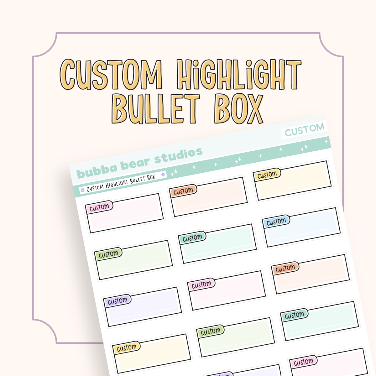 *CUSTOM* Highlight Bullet Box – Bubba Bear Studios