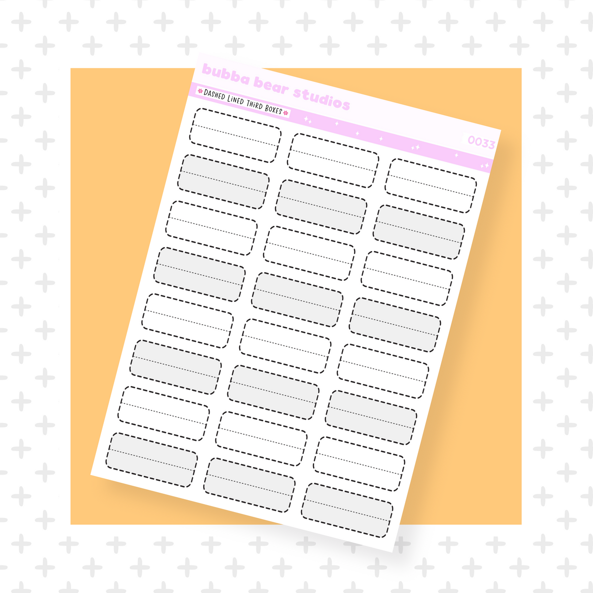 Dashed Lined Third Boxes – Bubba Bear Studios