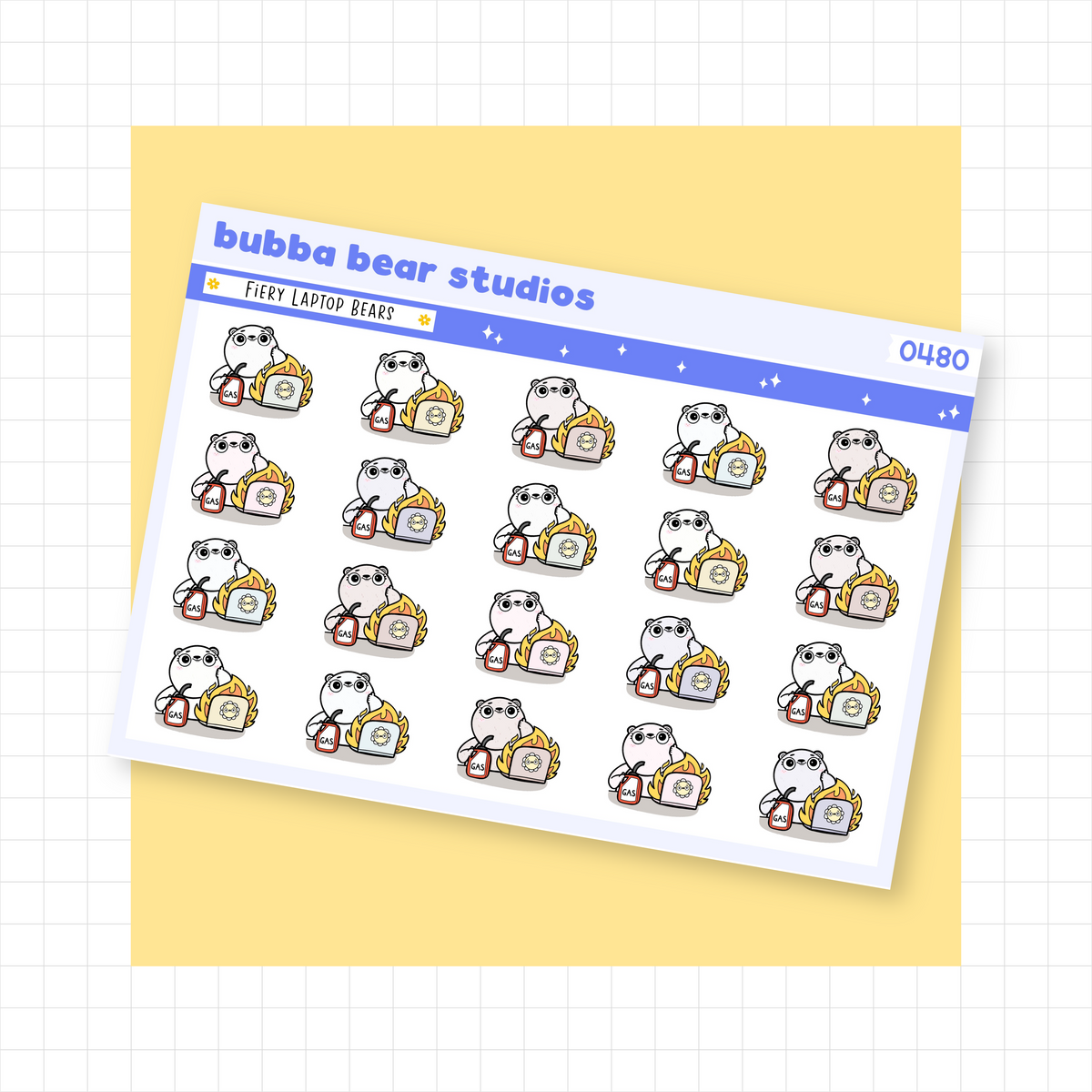 Fiery Laptop Bears – Bubba Bear Studios