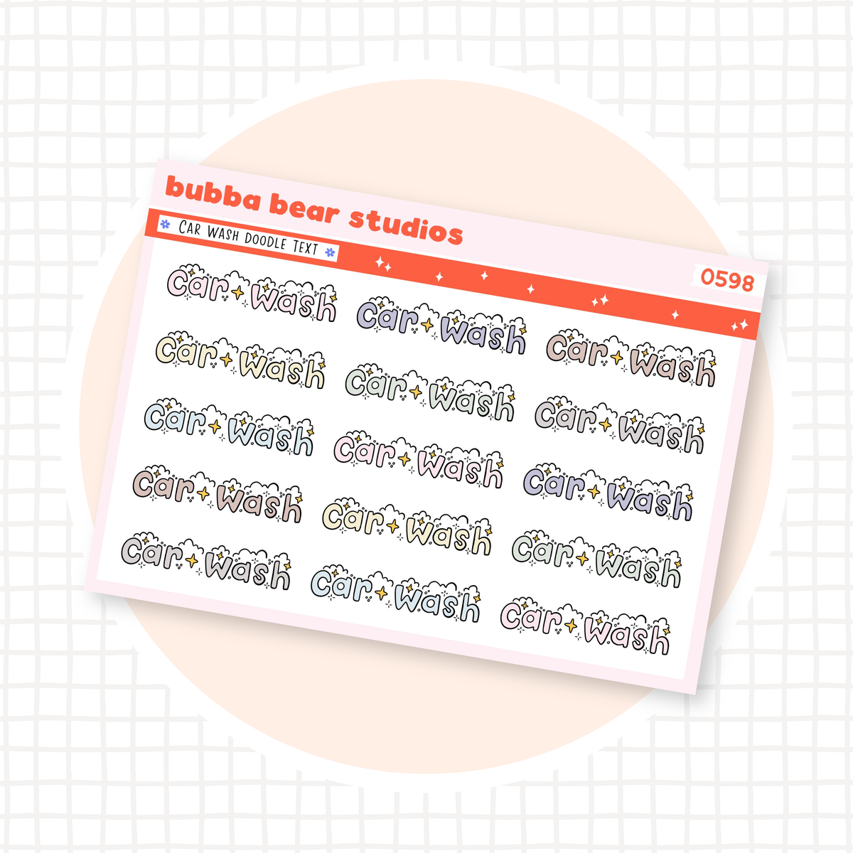 Car Wash Doodle Text – Bubba Bear Studios