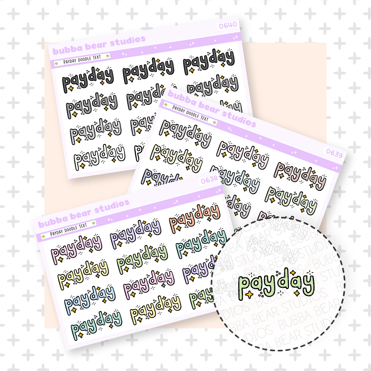 Payday Doodle Text – Bubba Bear Studios