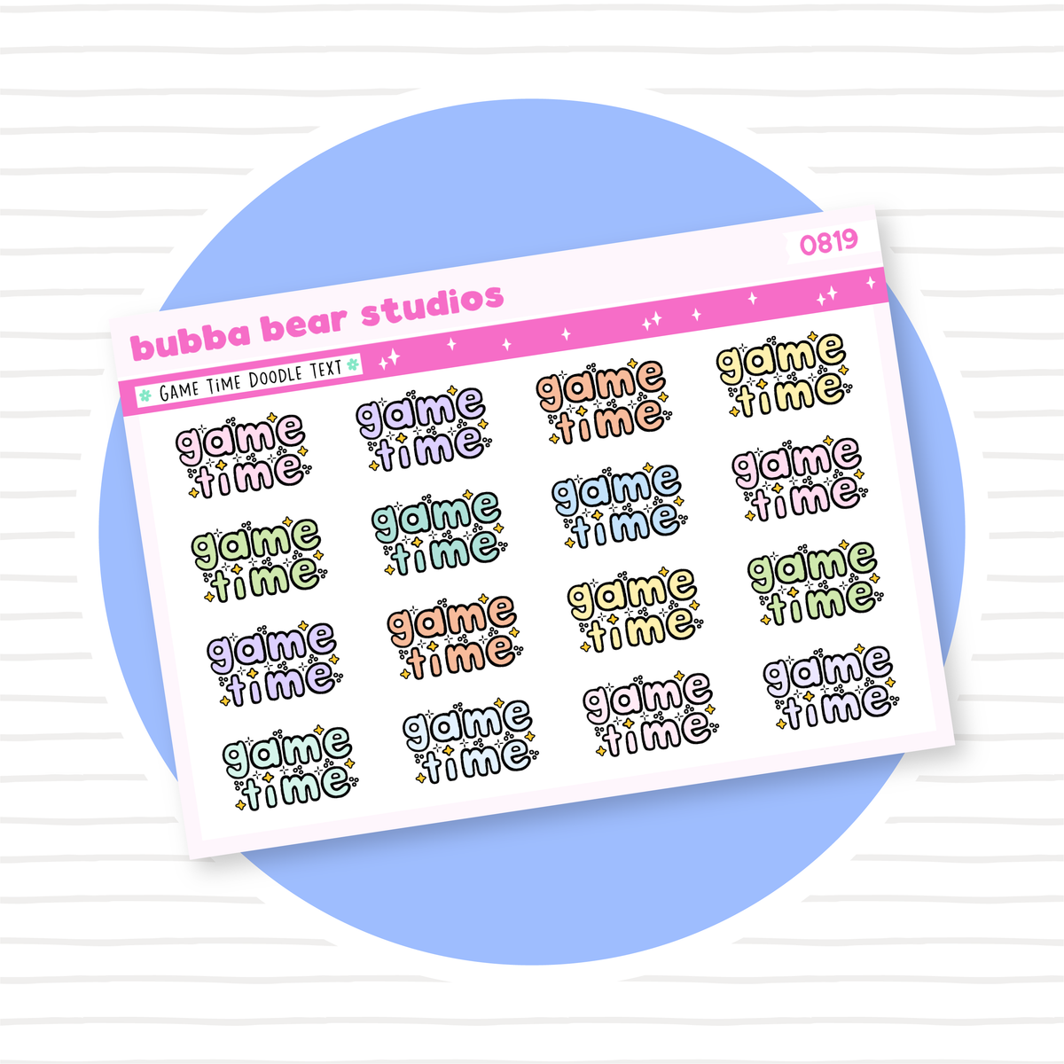 Game Time Doodle Text – Bubba Bear Studios
