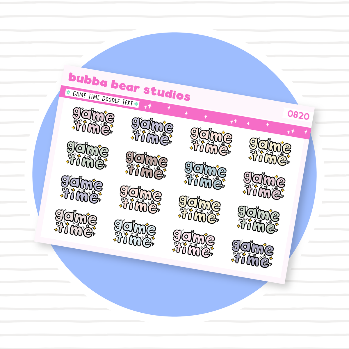 Game Time Doodle Text – Bubba Bear Studios