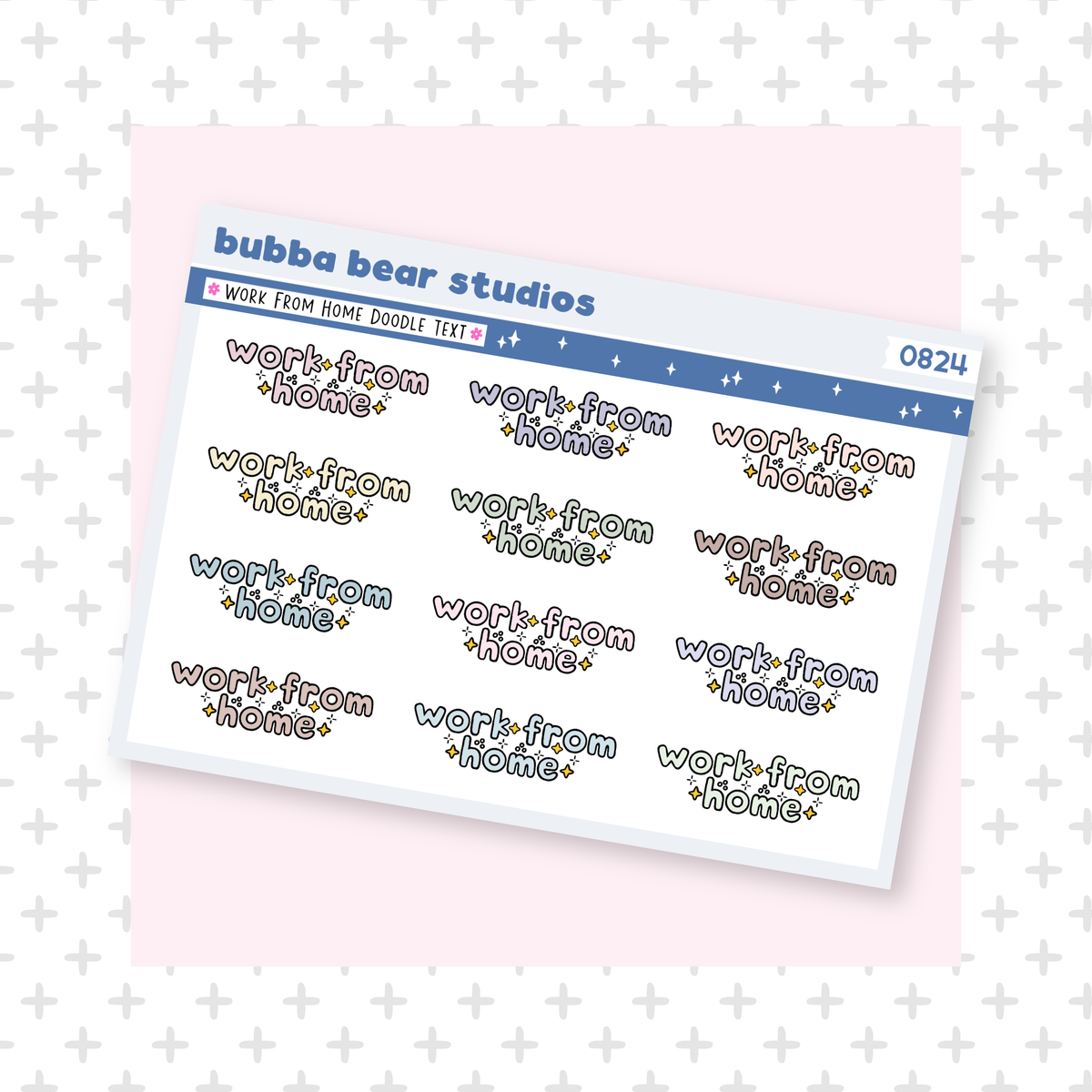 Work From Home Doodle Text – Bubba Bear Studios