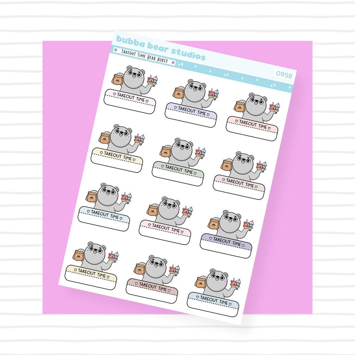 Takeout Time Bear Boxes – Bubba Bear Studios