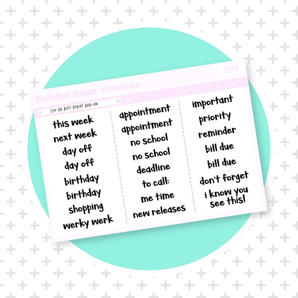 Luv Ur Butt Script Add-On – Bubba Bear Studios