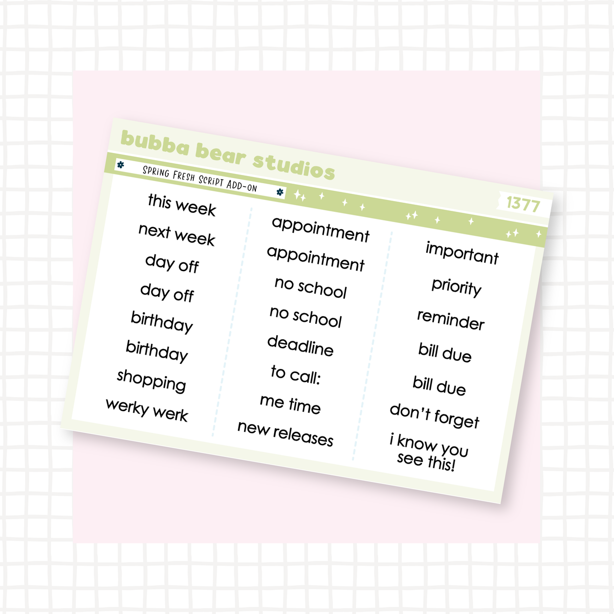 Spring Fresh Script Add-On – Bubba Bear Studios