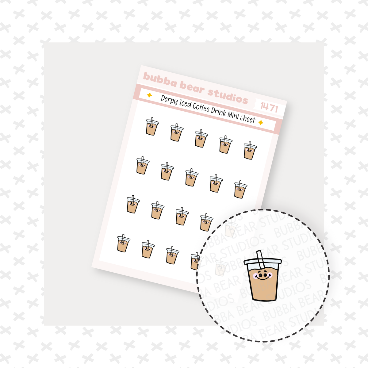 Derpy Iced Coffee Drink - Mini Sheet – Bubba Bear Studios