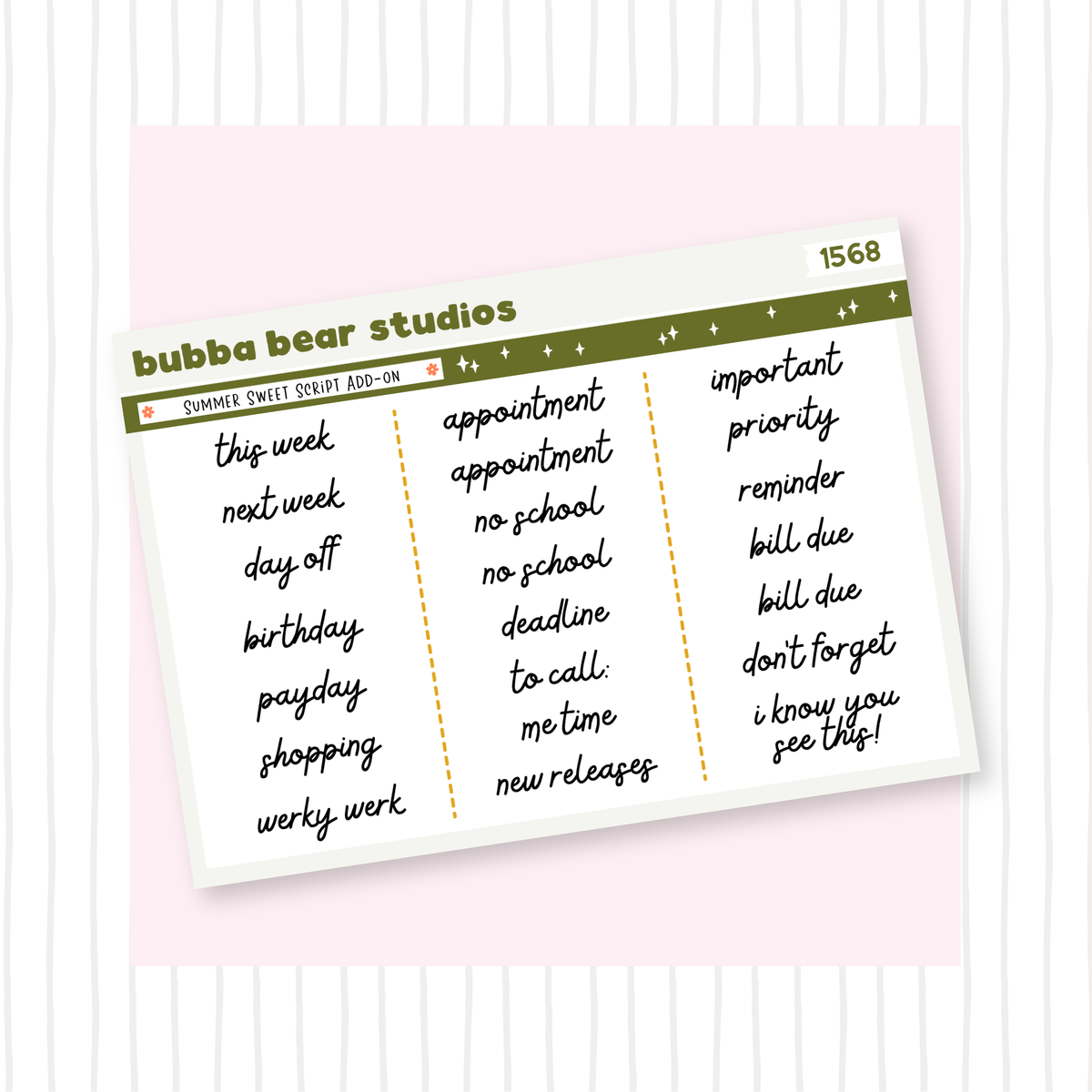 Summer Sweet Script Add-On – Bubba Bear Studios