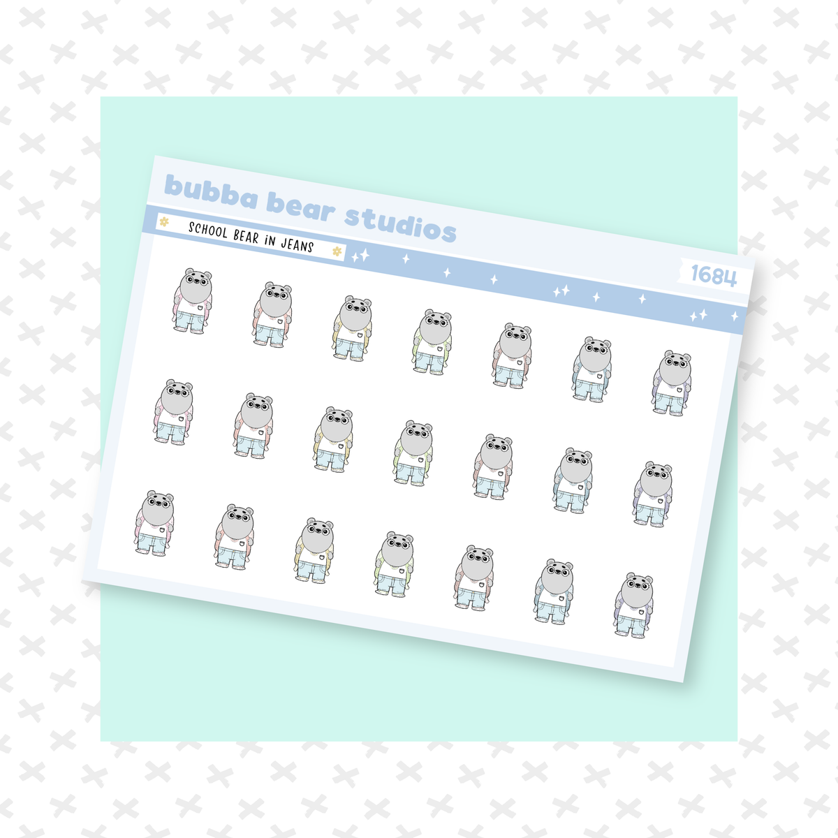 School Bear in Jeans – Bubba Bear Studios