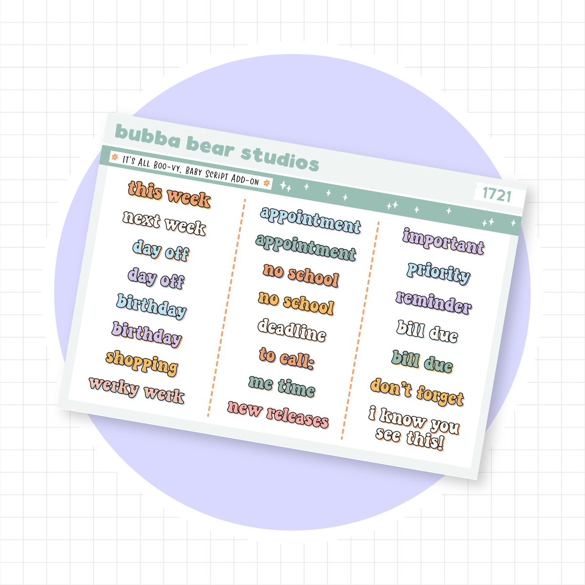 It's All Boo-vy, Baby Script Add-On – Bubba Bear Studios