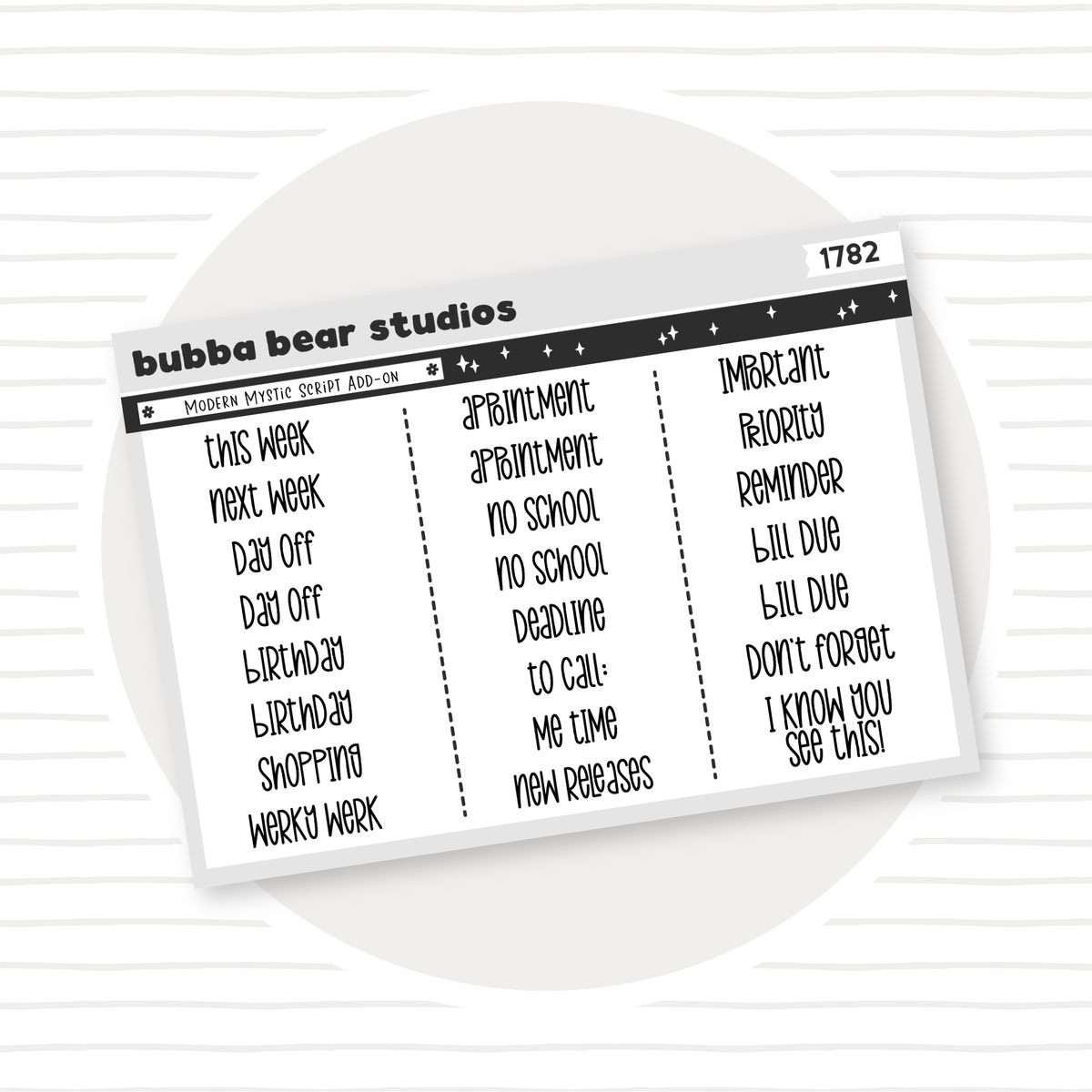 Modern Mystic Script Add-On – Bubba Bear Studios