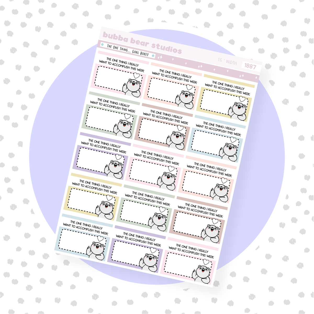 The One Thing... Goal Boxes – Bubba Bear Studios