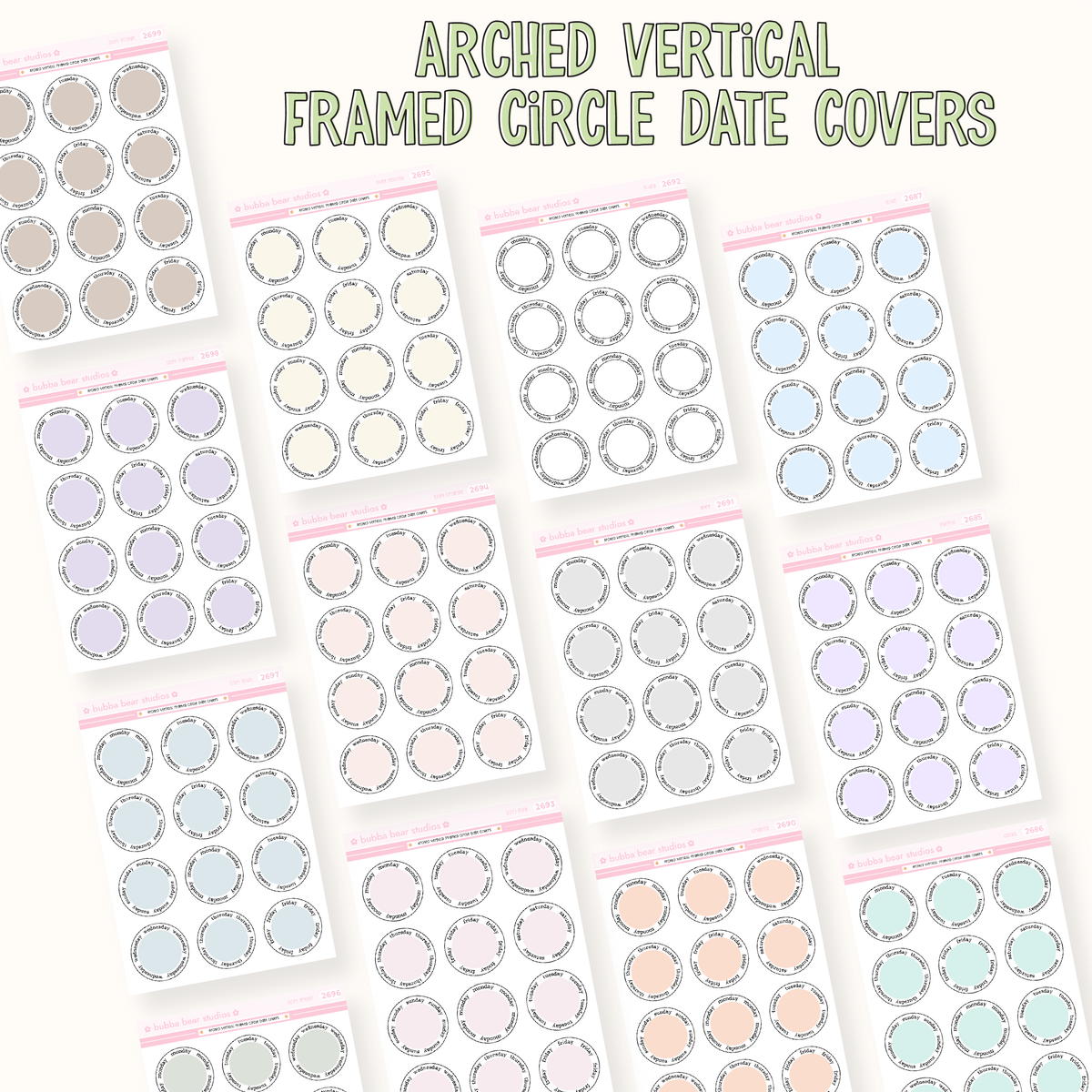 Arched Vertical - Framed Circle Date Covers – Bubba Bear Studios