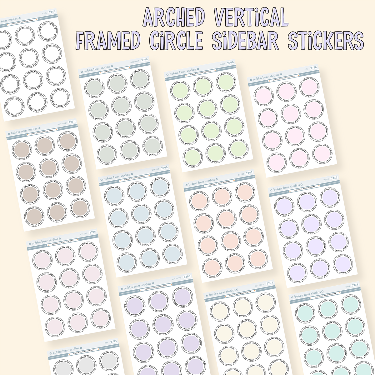 Arched Vertical - Framed Circle Sidebar Stickers – Bubba Bear Studios