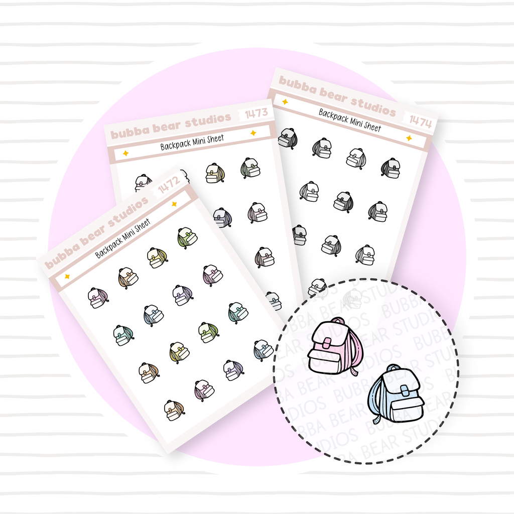 Backpack - Mini Sheet – Bubba Bear Studios